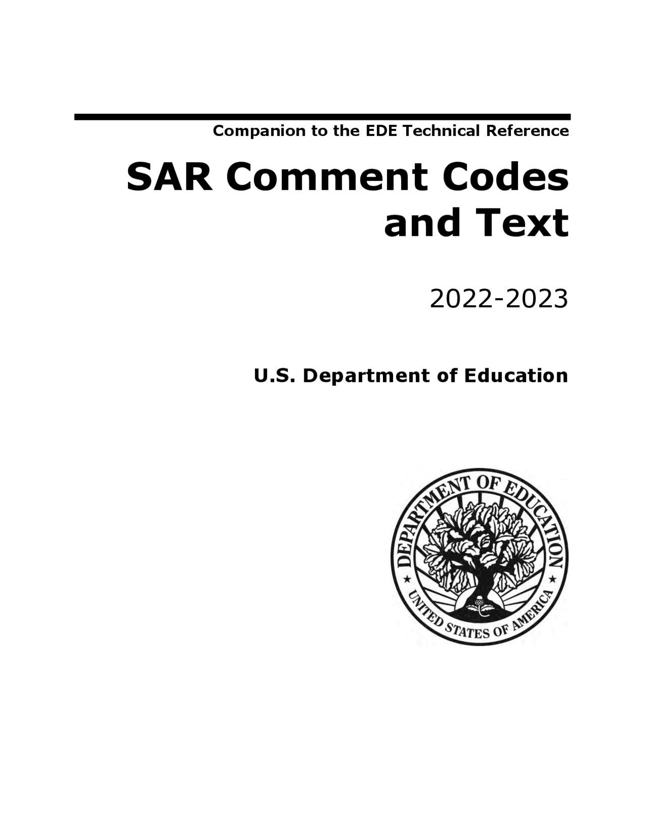 2022-2023 SAR Comment Codes and Text | Exams Business | Docsity