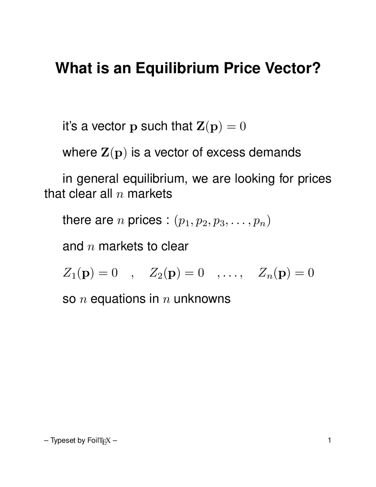 What Is An Equilibrium Price Vector Schemes And Mind Maps Law Docsity
