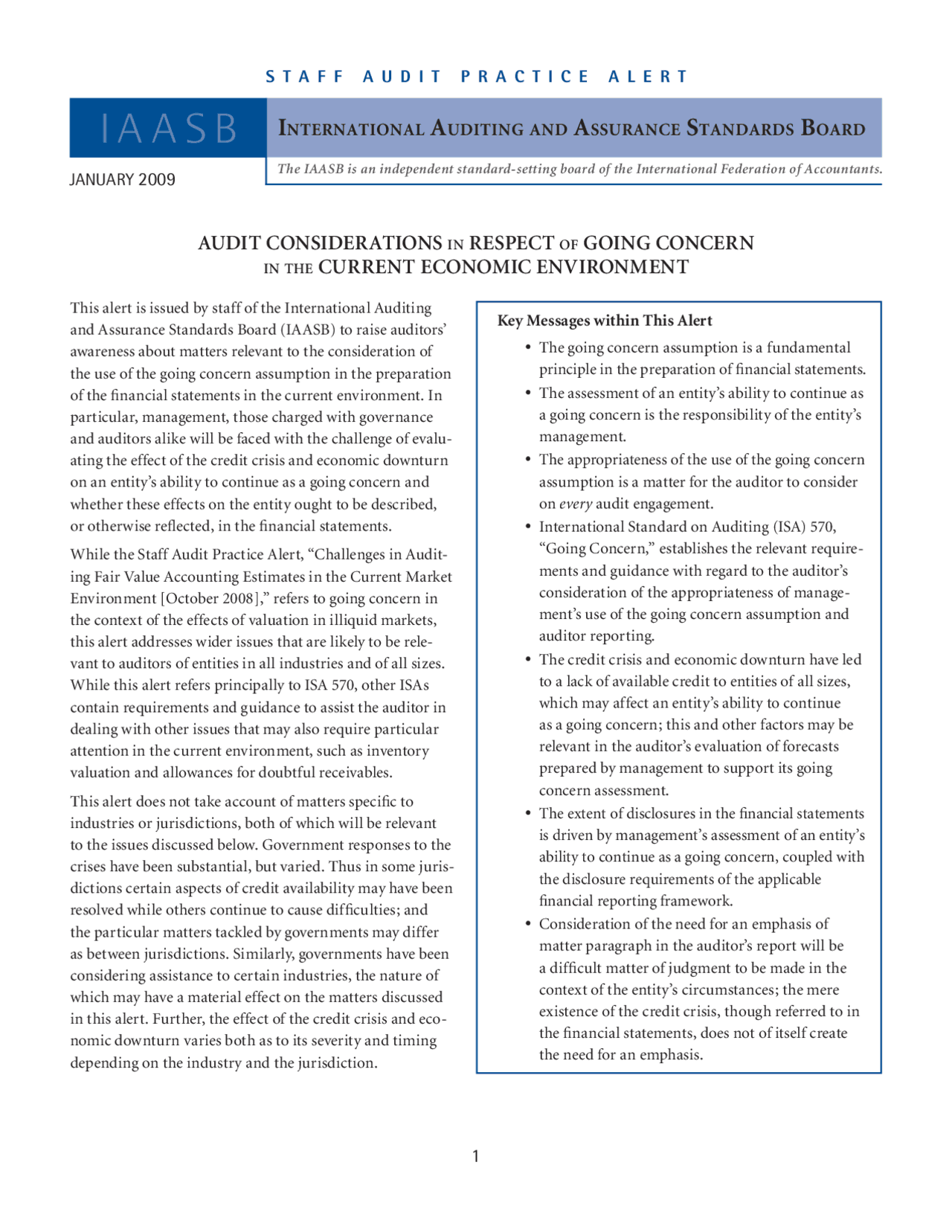 Audit Considerations In Respect Of Going Summaries Auditing Docsity