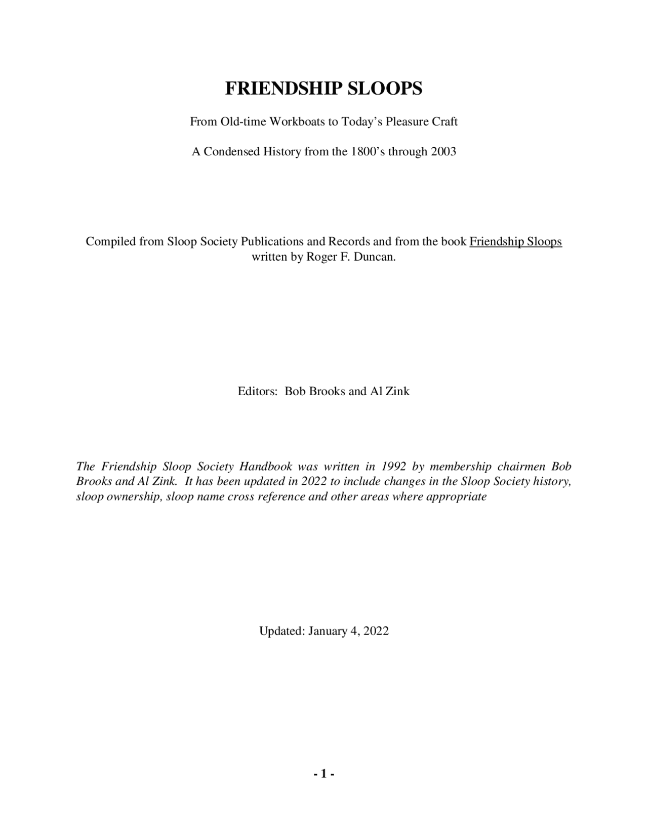 Friendship Sloop Society Handbook | Slides Construction | Docsity