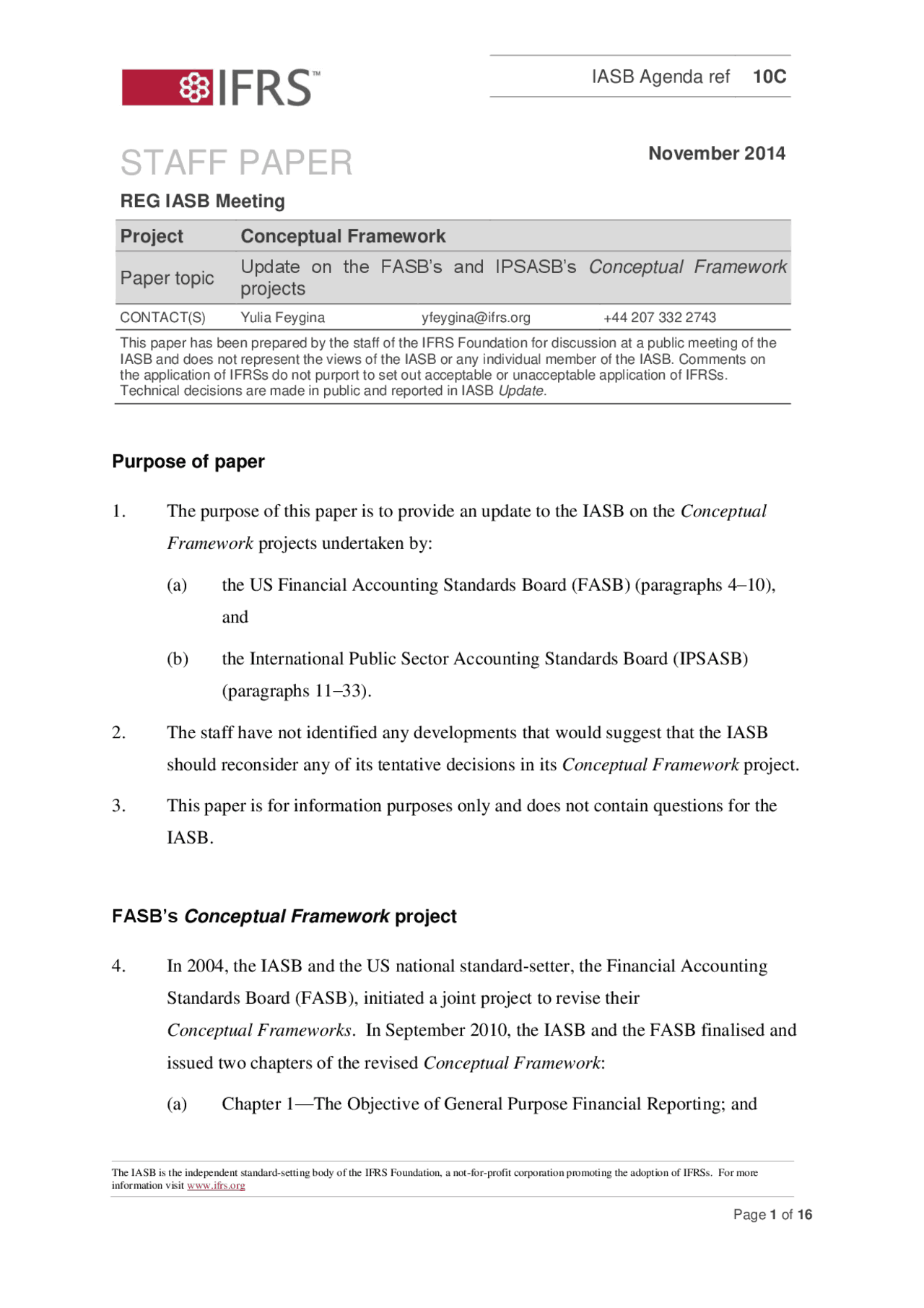 Update On The Fasb And Ipsasb Conceptual Framework Projects Study