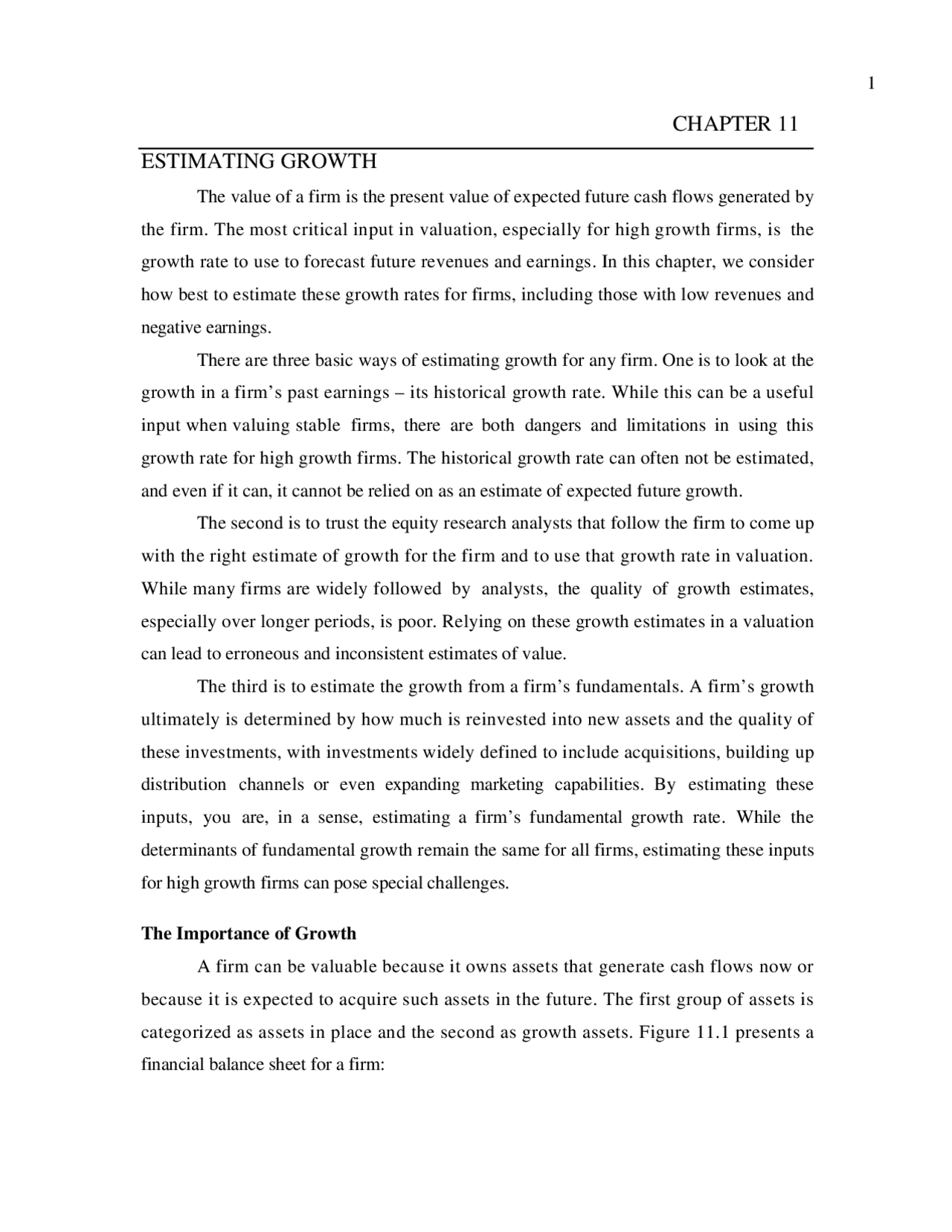 CHAPTER 11 ESTIMATING GROWTH | Slides Business | Docsity