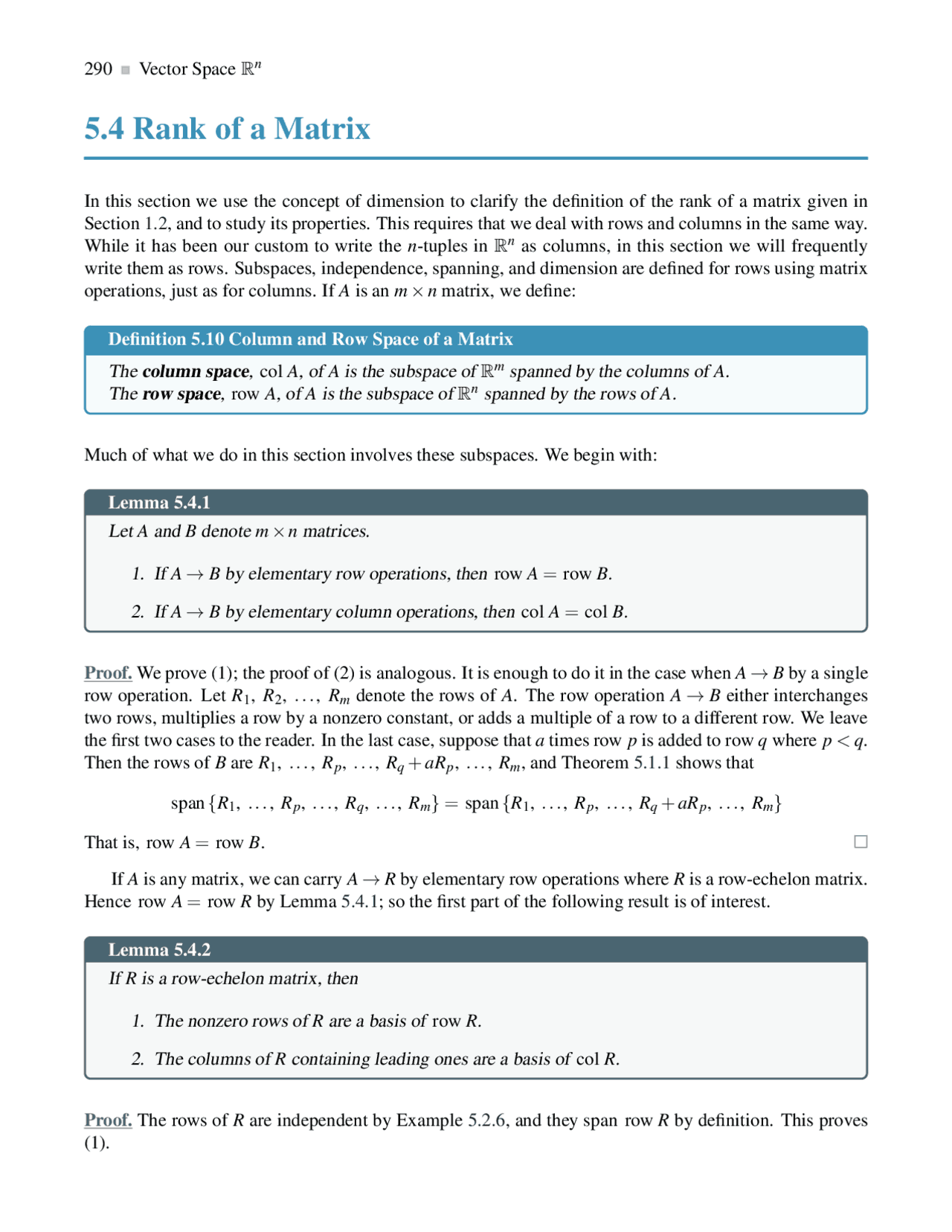 5.4 Rank of a Matrix | Schemes and Mind Maps Pre-Calculus | Docsity