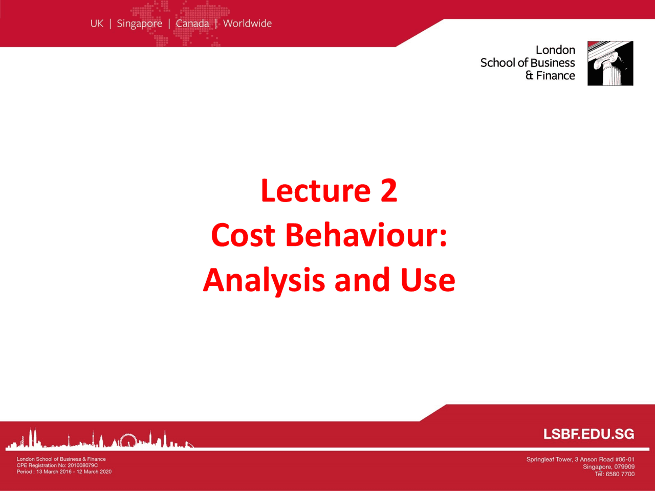 Lecture 2 Cost Behaviour: Analysis and Use | Summaries Engineering | Docsity