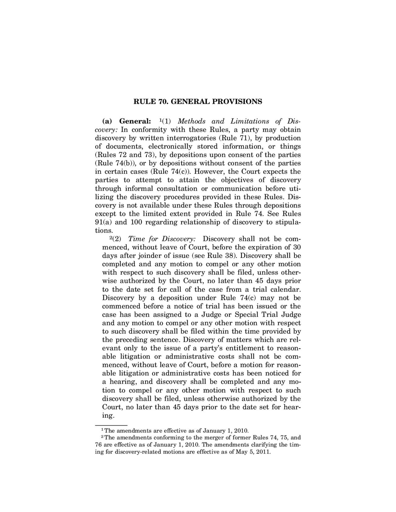 Rule 70. General Provisions | Study notes Law | Docsity