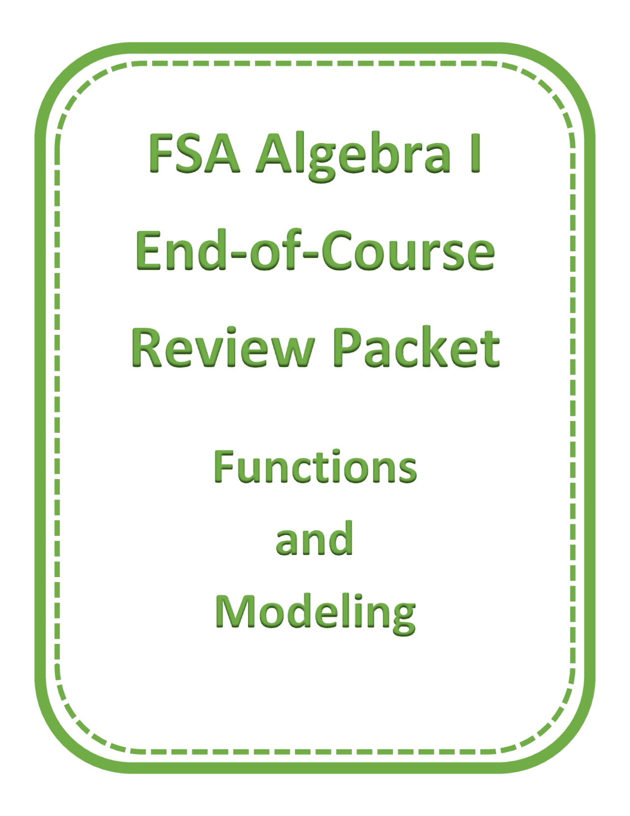 FSA Algebra I End-of-Course Review Packet | Schemes and Mind Maps ...