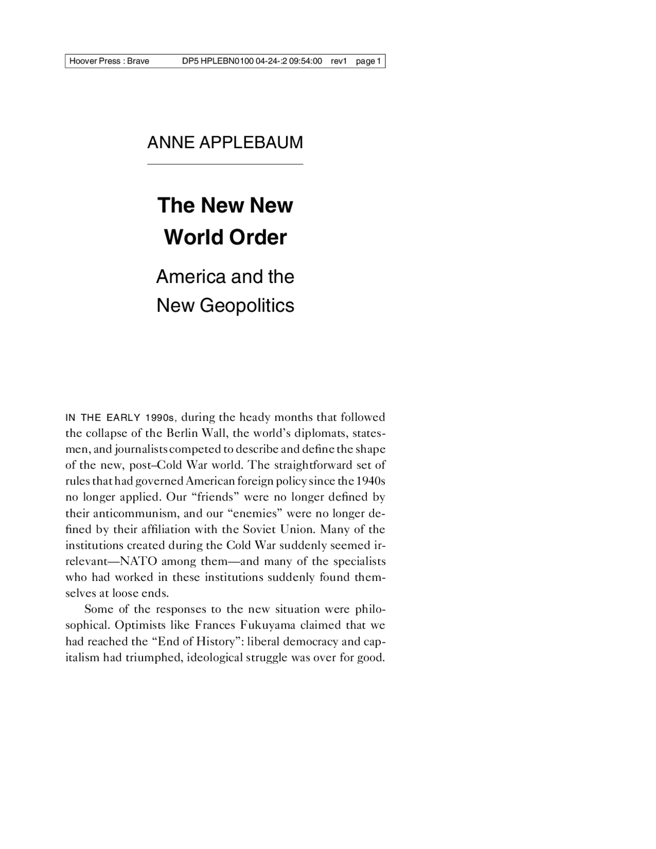 The New New World Order: America and the New Geopolitics | Summaries ...