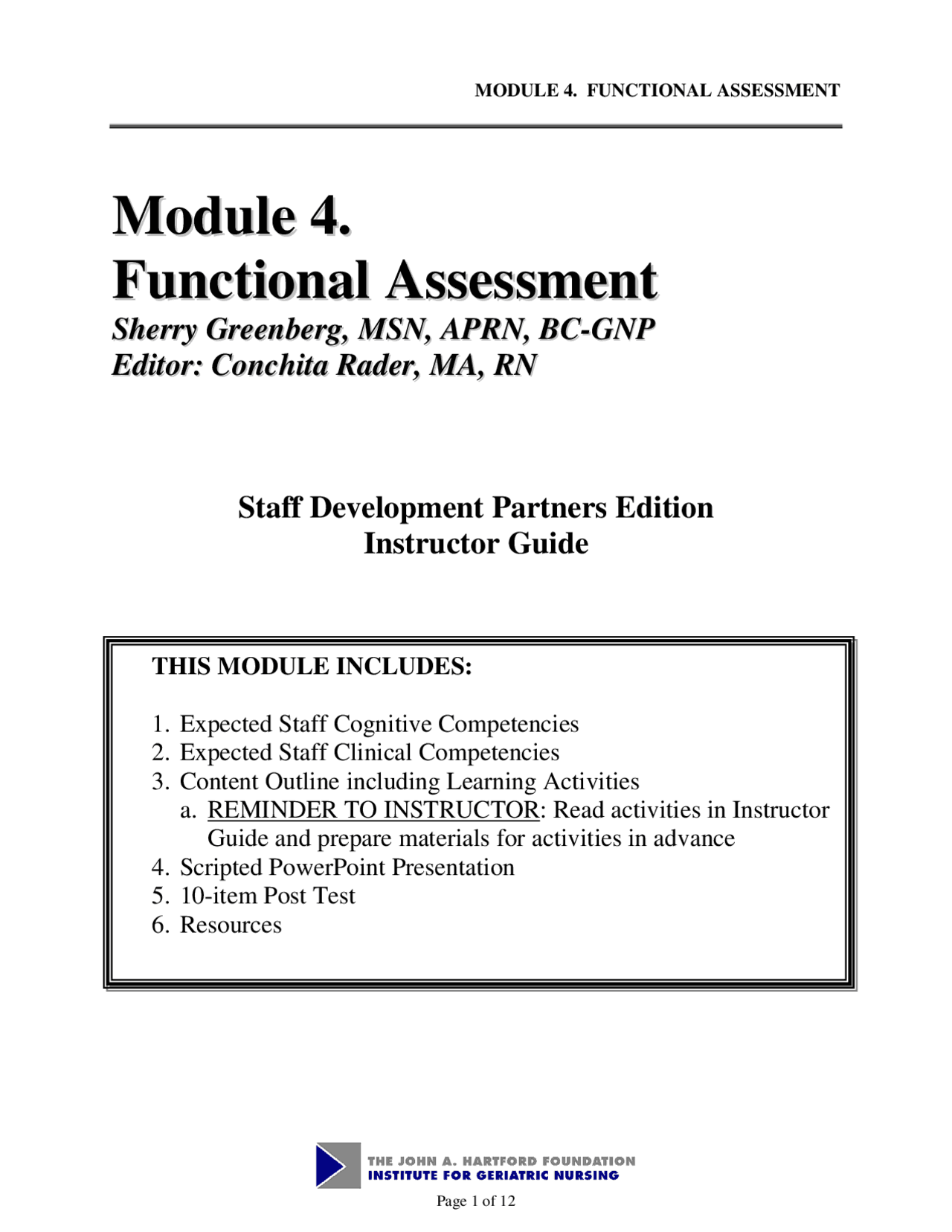 Module 4 Functional Assessment Slides Nursing Docsity