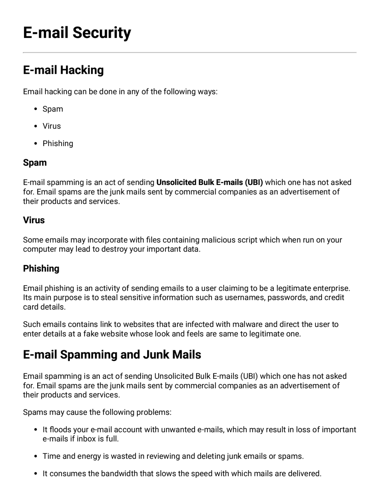 Email Security Web Development Lecture Notes Web Design And Development Docsity