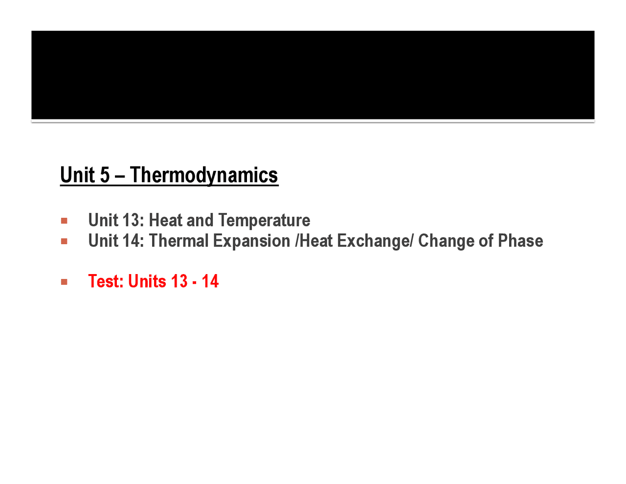 Unit 5 – Thermodynamics | Study notes Thermodynamics | Docsity