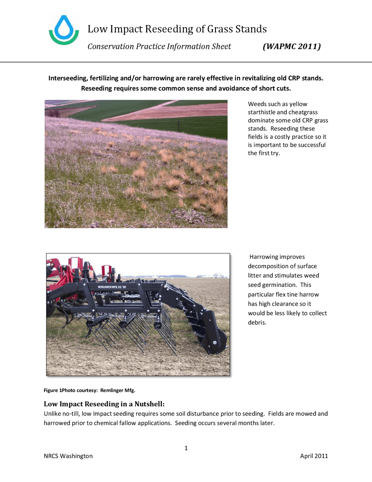 Low Impact Reseeding of Grass Stands | Lecture notes Agronomy | Docsity