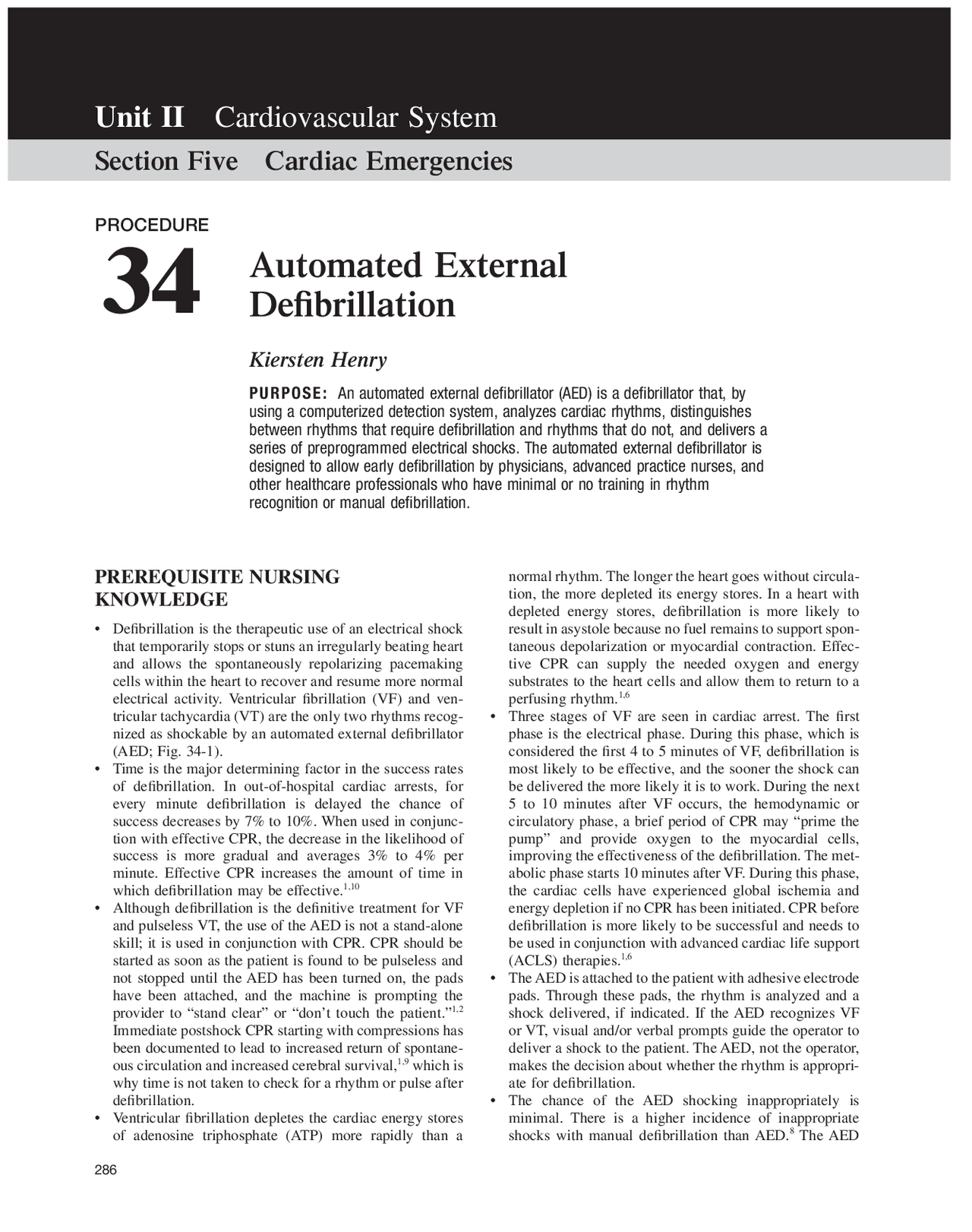 34 Automated External Defibrillation | Exercises Nursing | Docsity