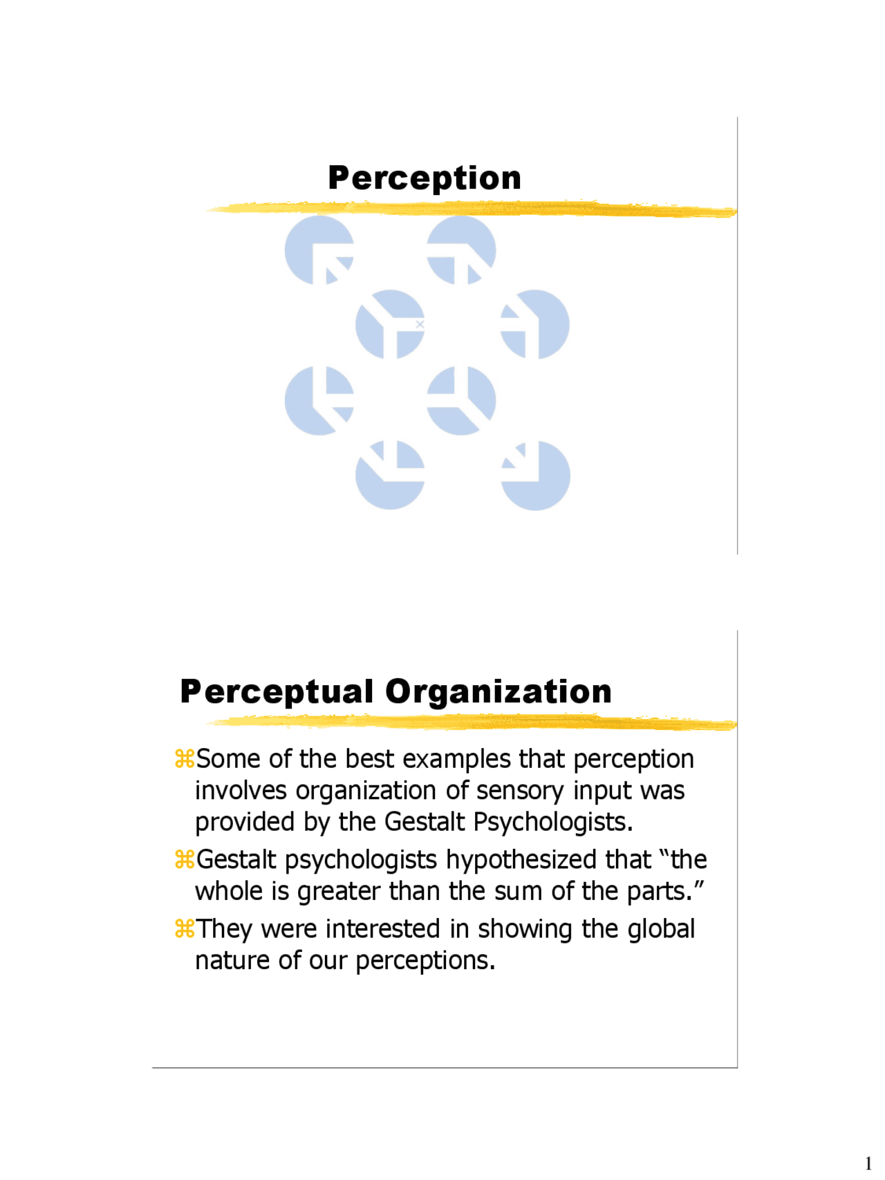 Perception and Perceptual Organization: Gestalt Principles and Depth ...