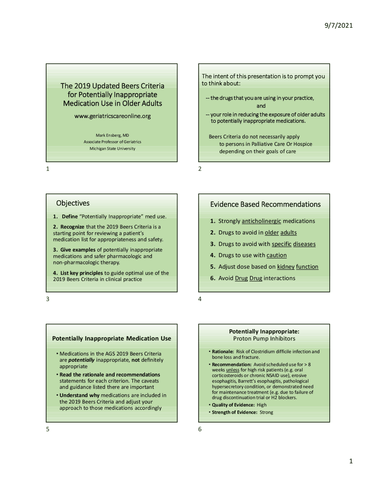 The 2019 Updated Beers Criteria for Potentially Inappropriate ...