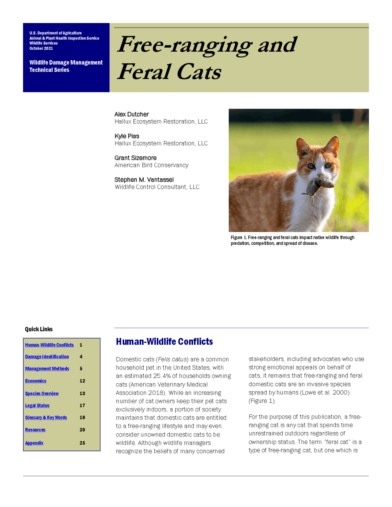 Free-ranging and Feral Cats | USDA APHIS | Study notes Veterinary | Docsity