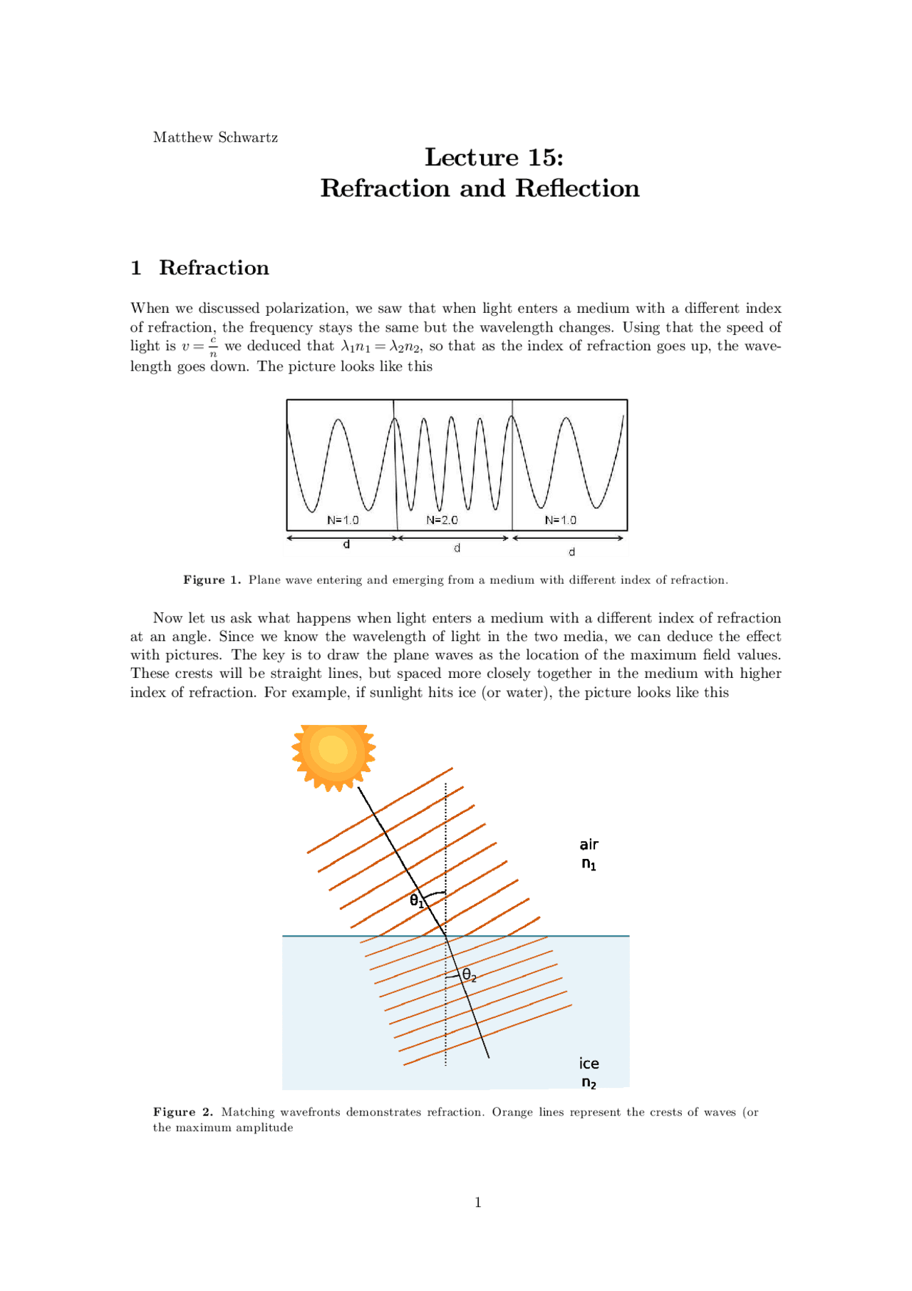 Lecture 15 Refraction And Reflection Schemes And Mind Maps Law Docsity