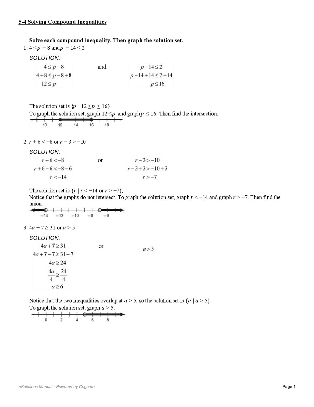 5 4 Solving Compound Inequalities Lecture Notes Electronics Docsity
