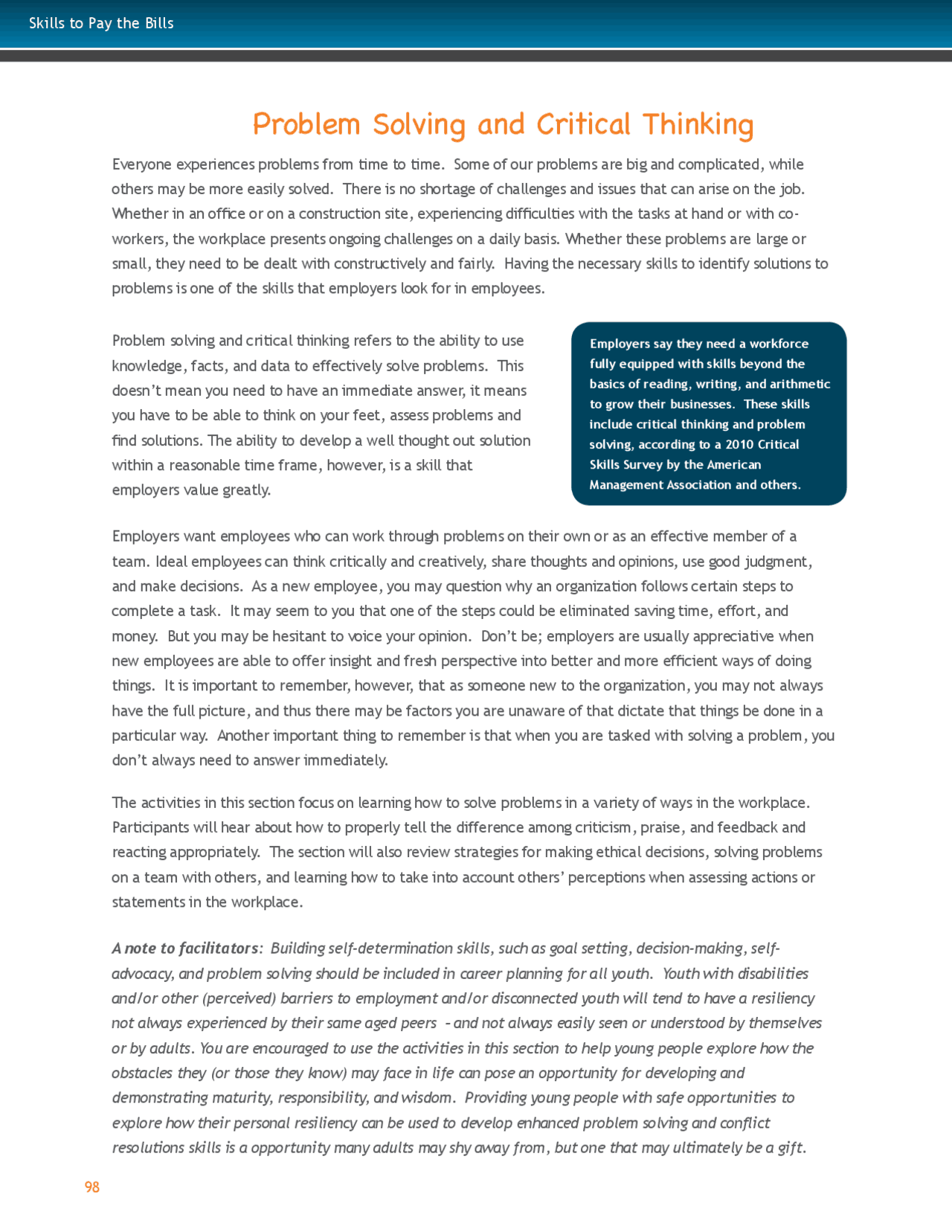 Problem Solving and Critical Thinking | Schemi e mappe concettuali Etica | Docsity