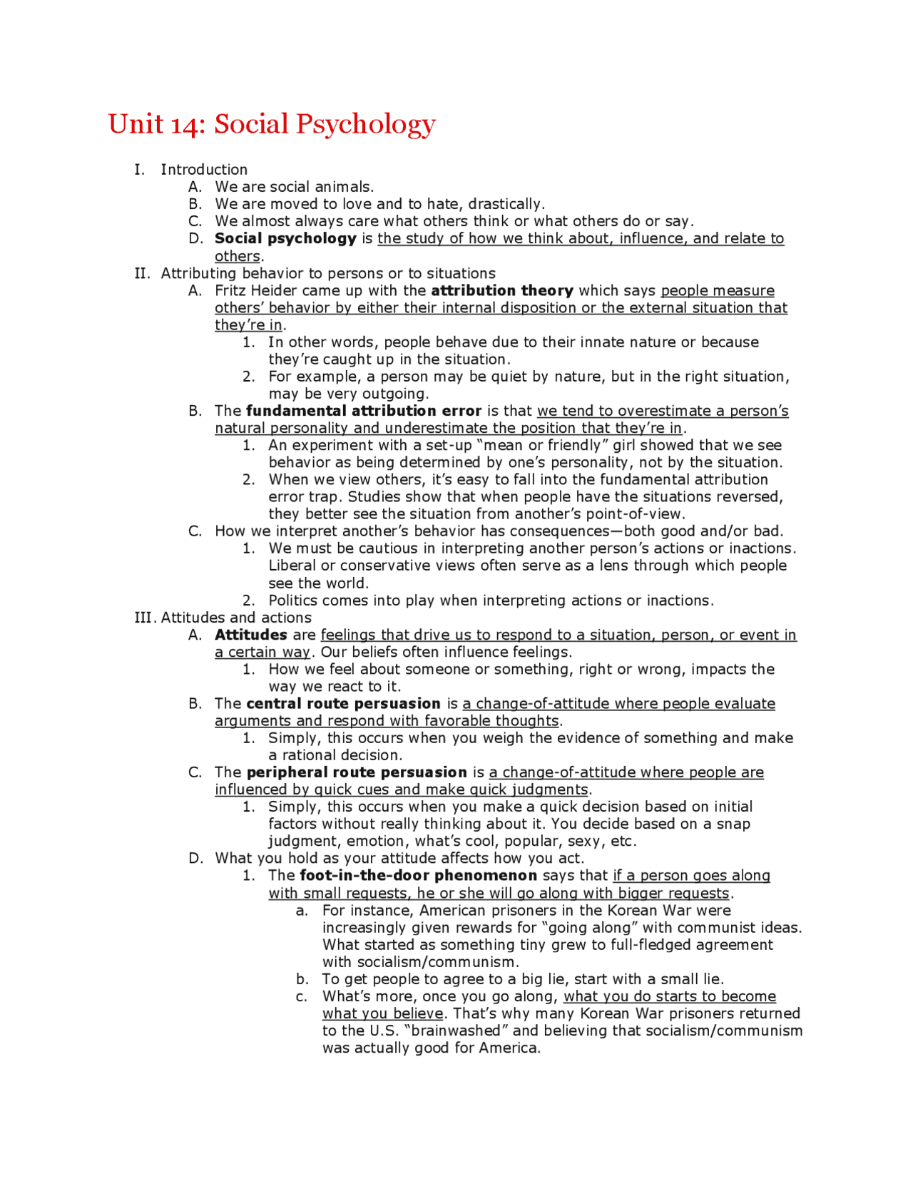 Social Psychology | Lecture notes Psychology | Docsity