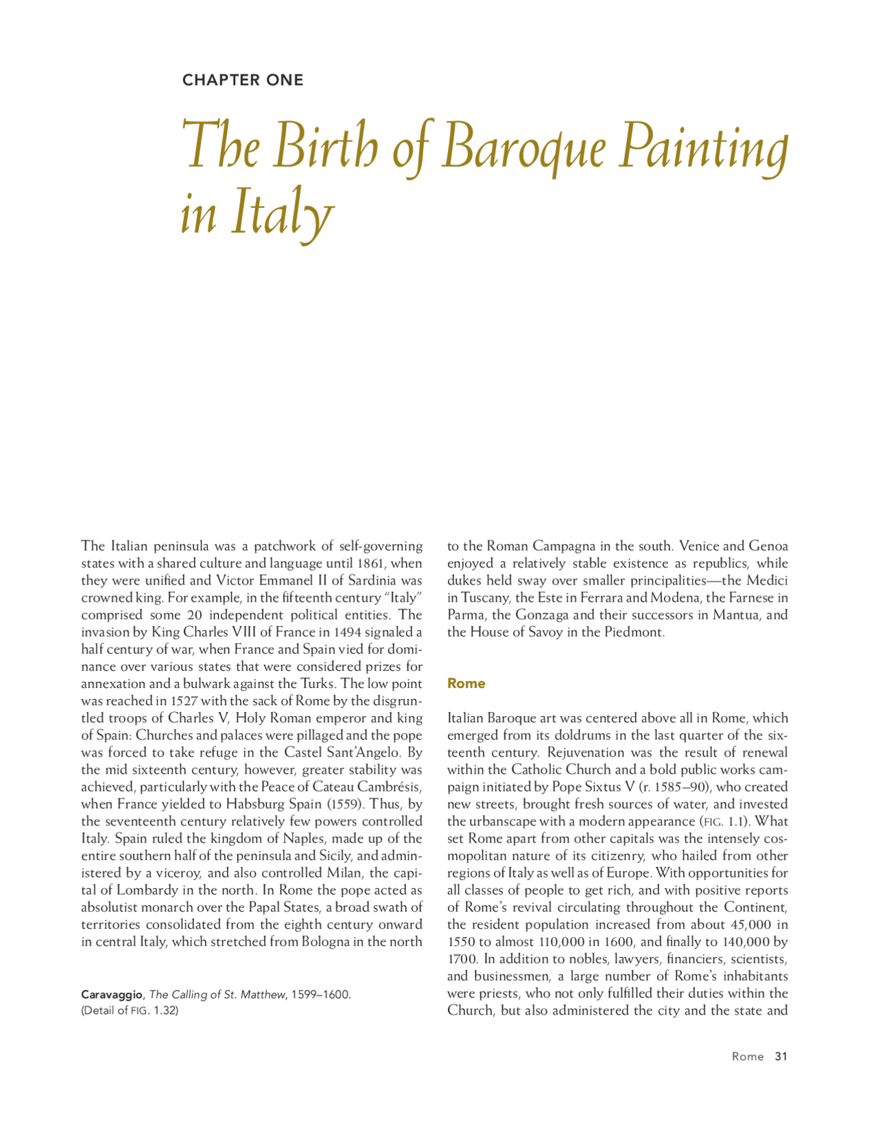 The Birth of Baroque Painting in Italy | Lecture notes Art | Docsity