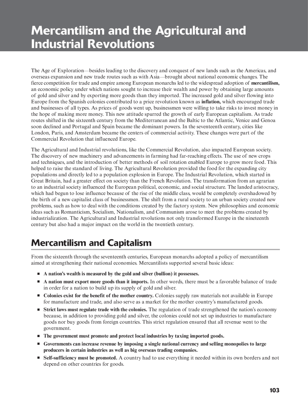 Mercantilism and the Agricultural and Industrial Revolutions | Schemes ...