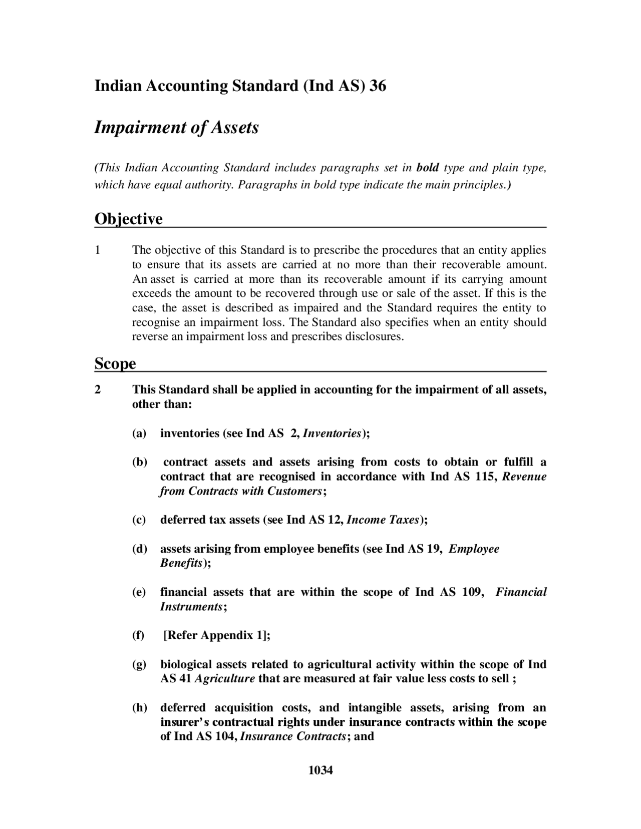 Indian Accounting Standard (Ind AS) 36 | Exams Accounting | Docsity