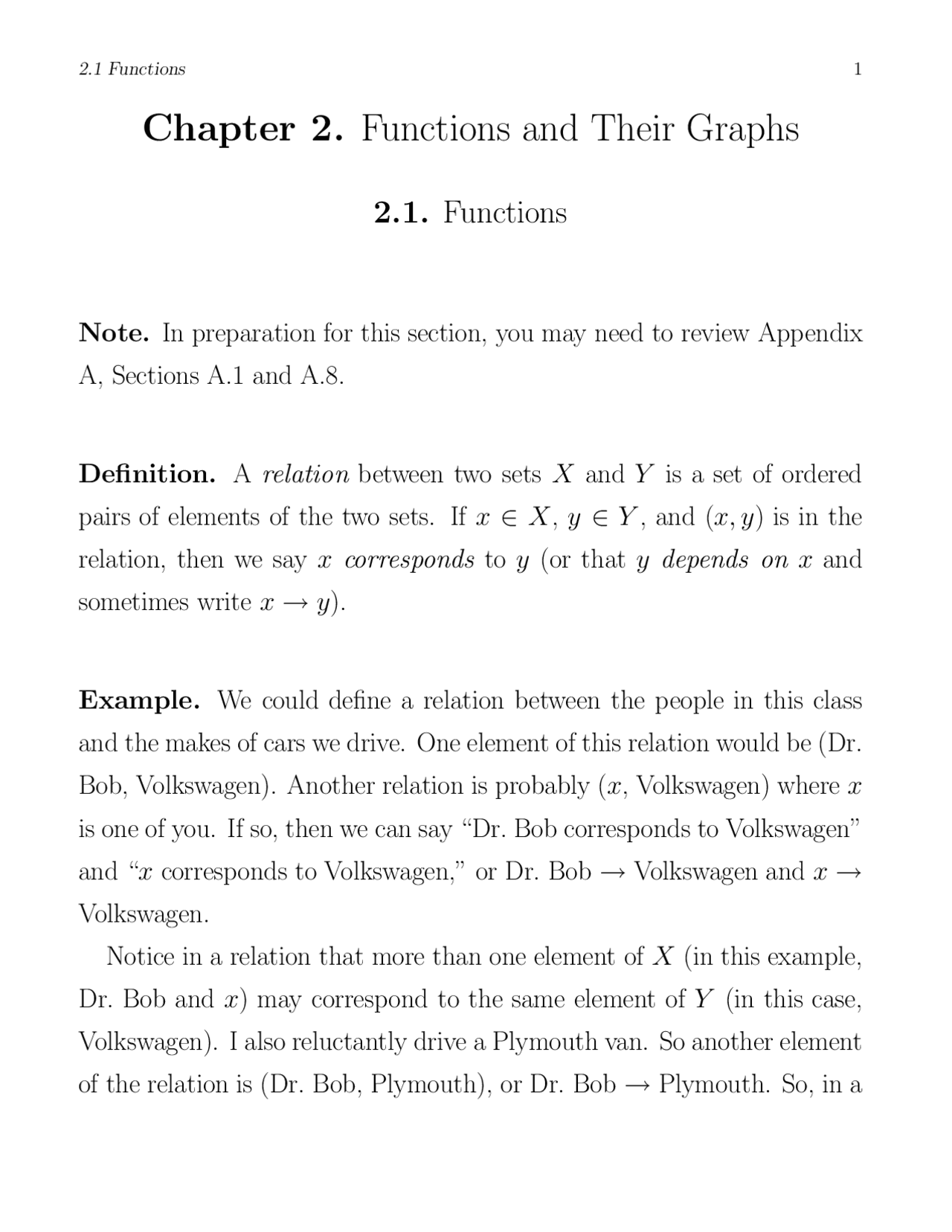 Chapter 2 Functions And Their Graphs Summaries Calculus Docsity