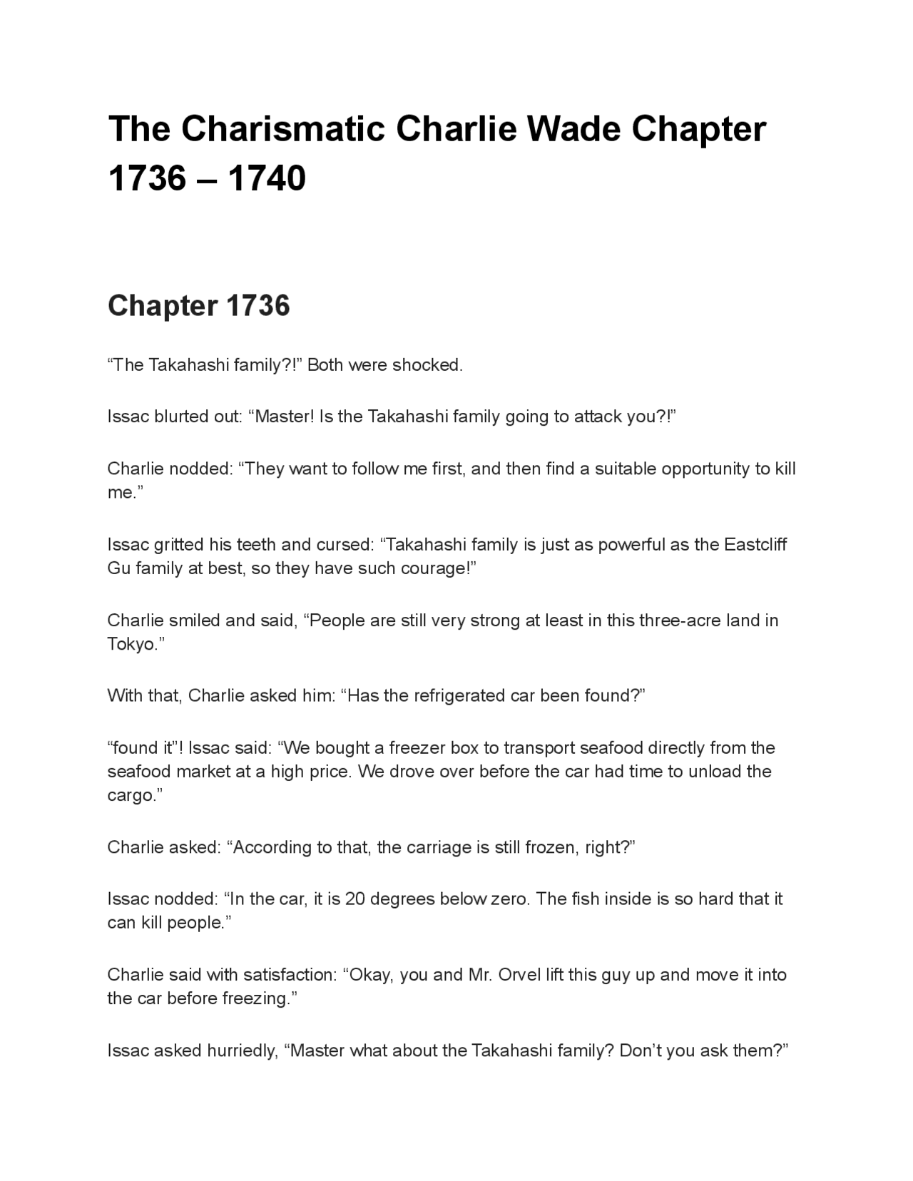 The Charismatic Charlie Wade Chapter 1736 – 1740 | MyFinder | Slides ...