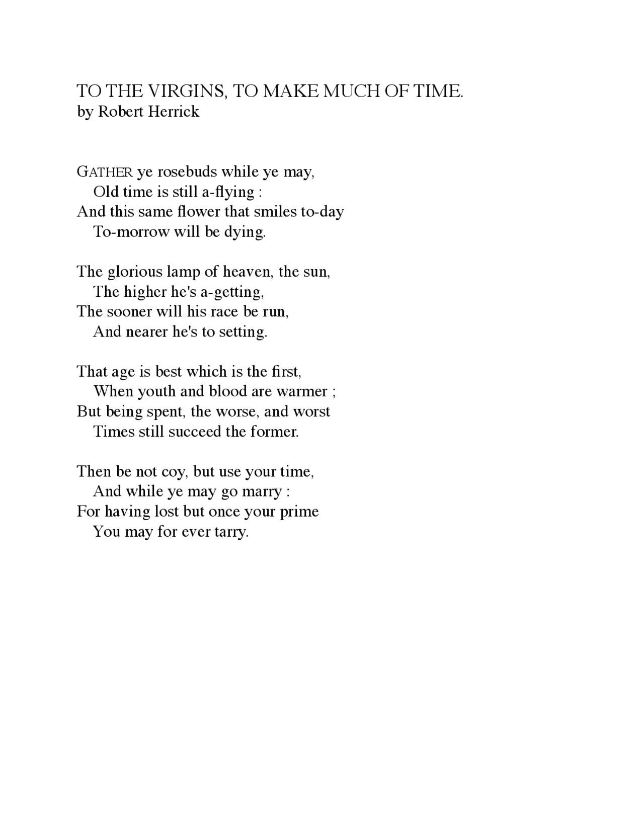 PDF Carpe Diem Poems | Exams Music | Docsity