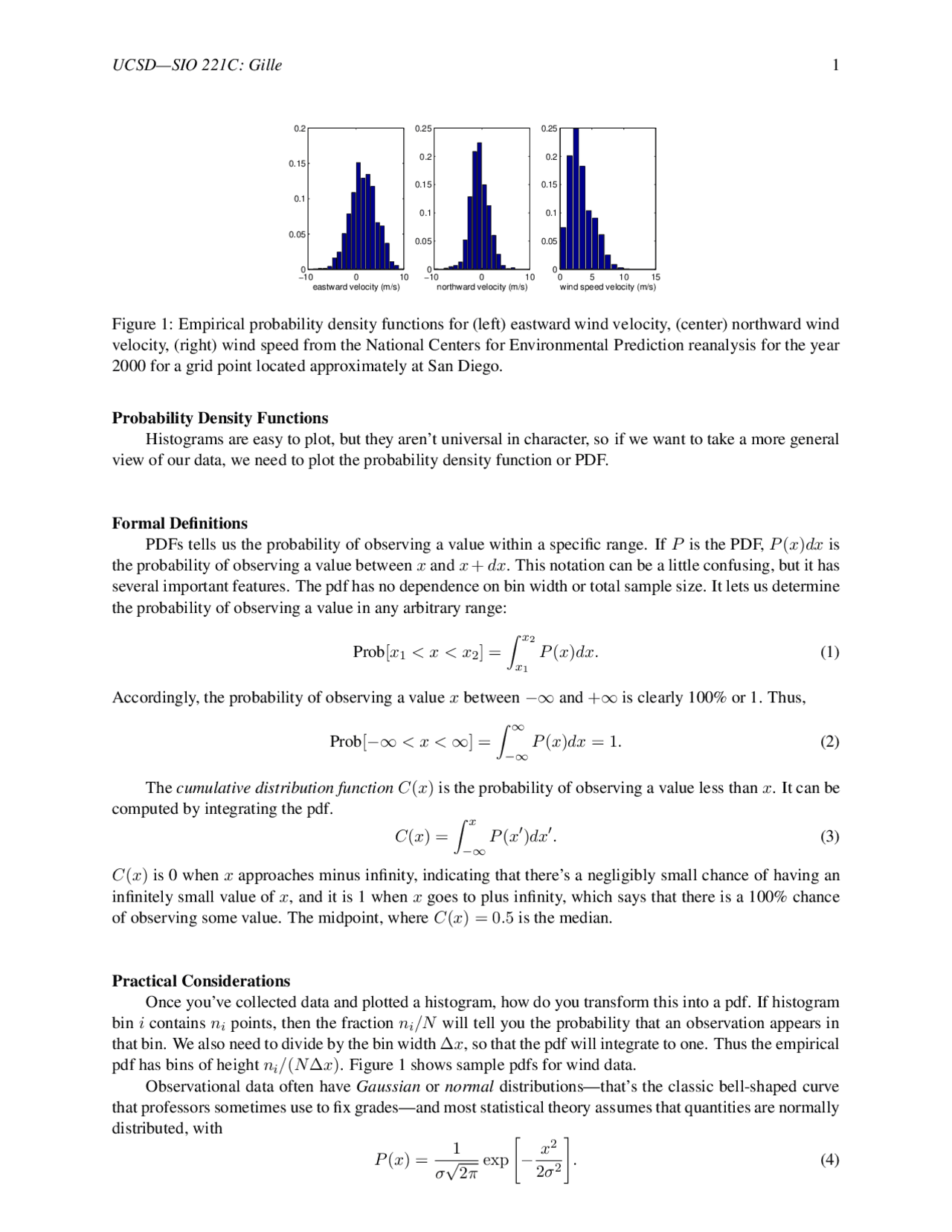 Gille 1 Figure 1: Empirical probability density functions for (left ...