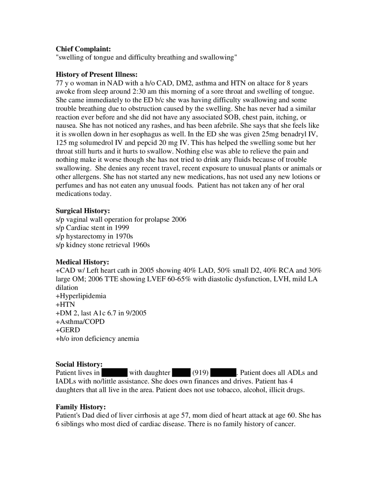 Chief Complaint: | Summaries History | Docsity