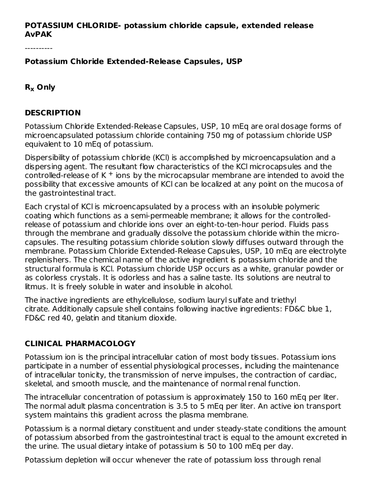 Potassium Chloride Extended Release Capsules Usp Exercises