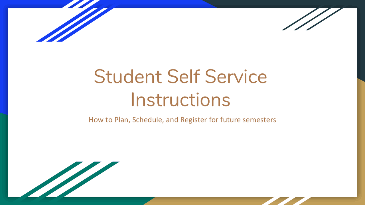 Student Self Service Instructions | Lecture notes English | Docsity