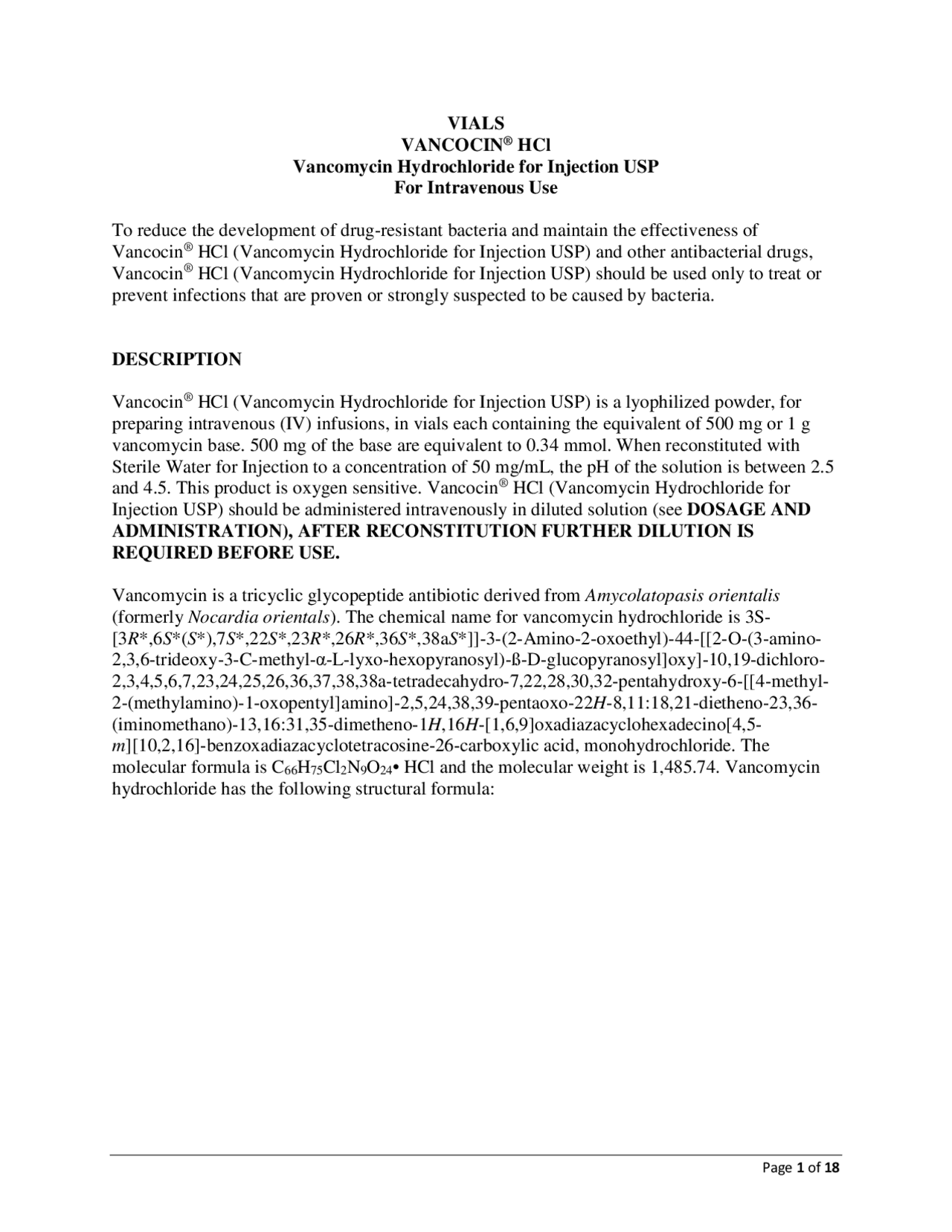 Vancomycin Add Vantage Vials