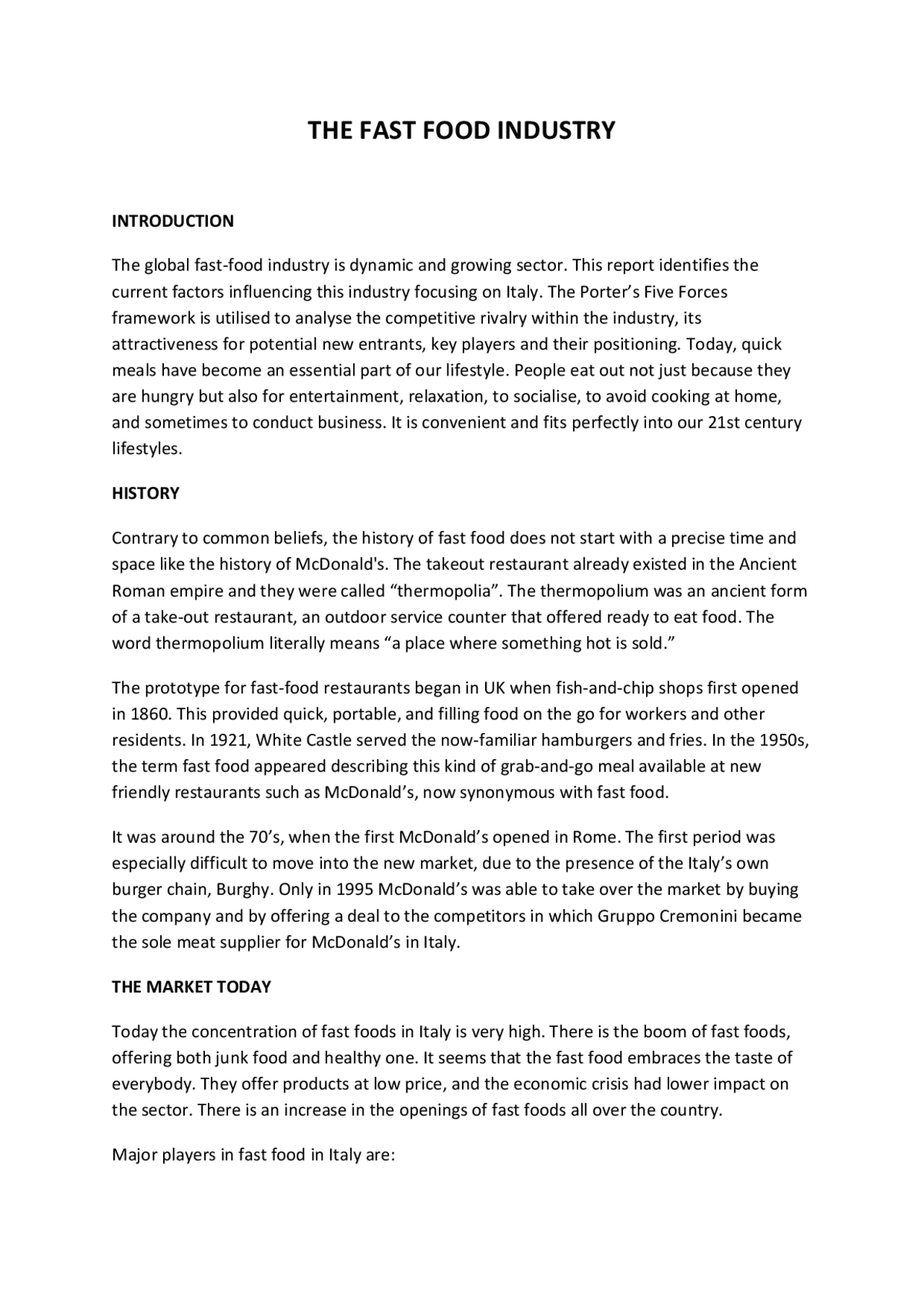 Industry Analysis with Porter's five forces | Appunti di Economia ...