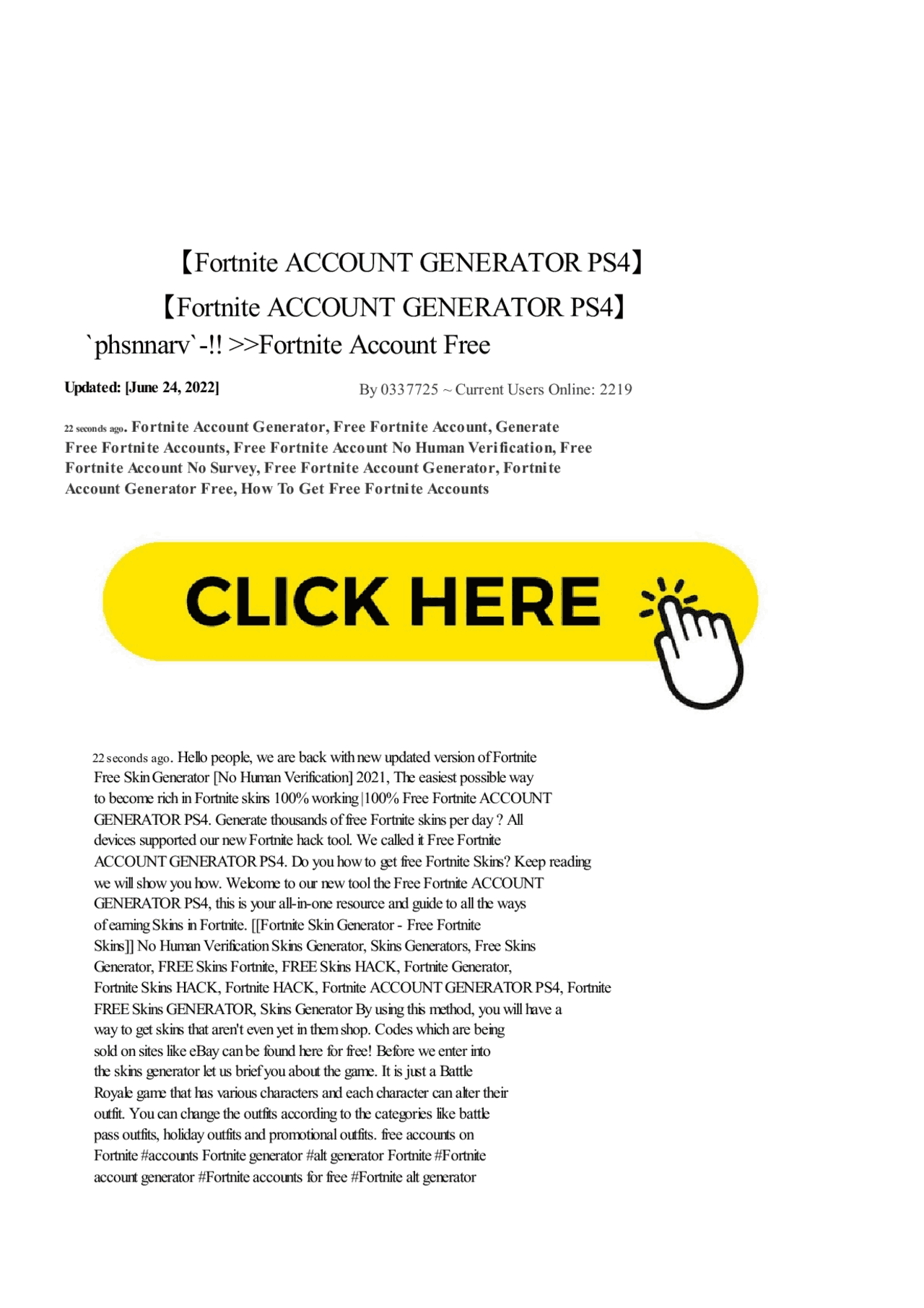 【Fortnite ACCOUNT GENERATOR PS4】 【Fortnite ACCOUNT ... | Summaries ...