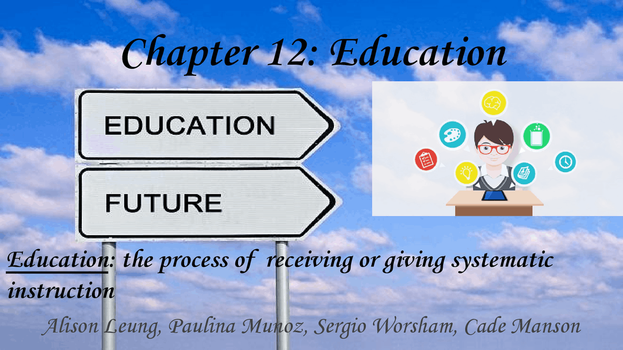 Chapter 12: Education | Exams Music | Docsity