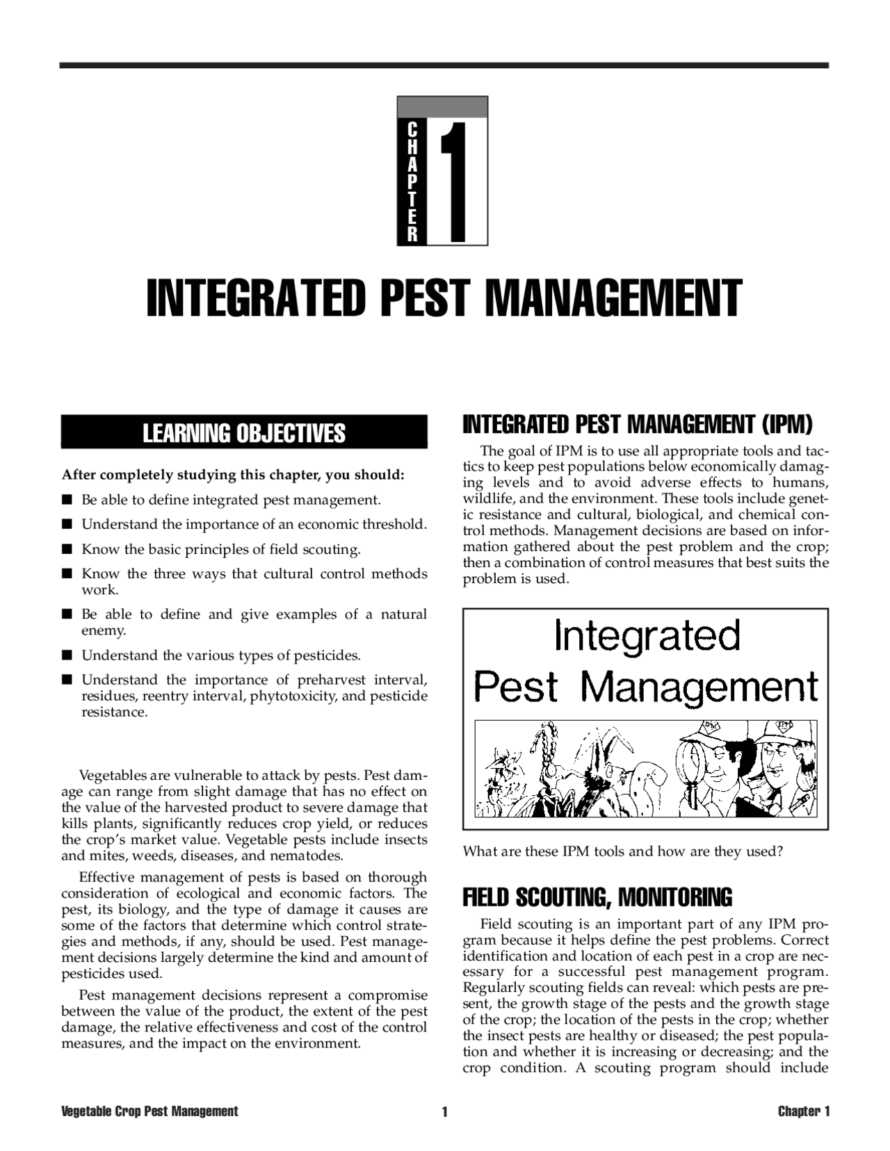 INTEGRATED PEST MANAGEMENT | Study notes Pest Management | Docsity