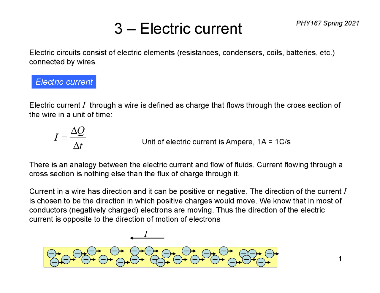 3 – Electric current | Exams Law | Docsity