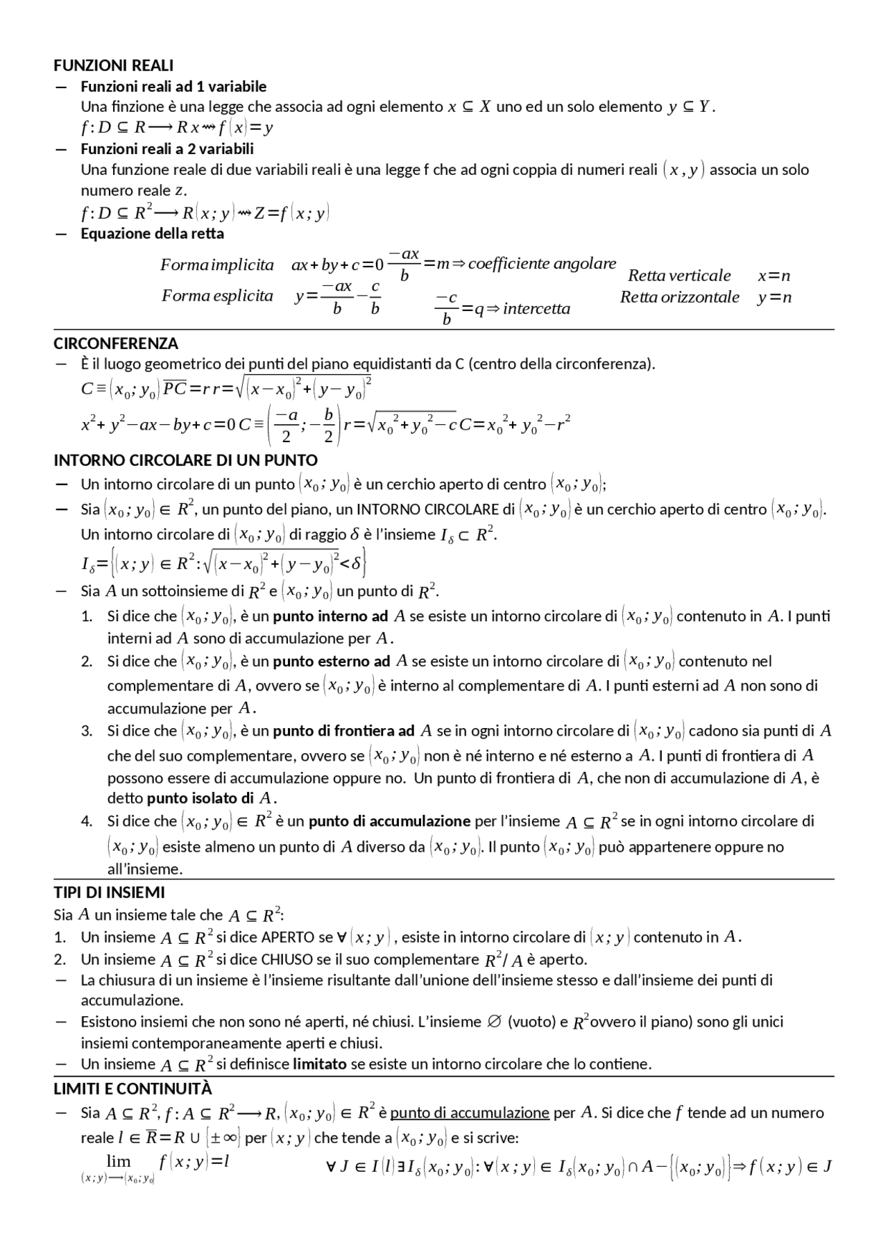 Appunti e formule di Matematica II | Appunti di Analisi Matematica II ...