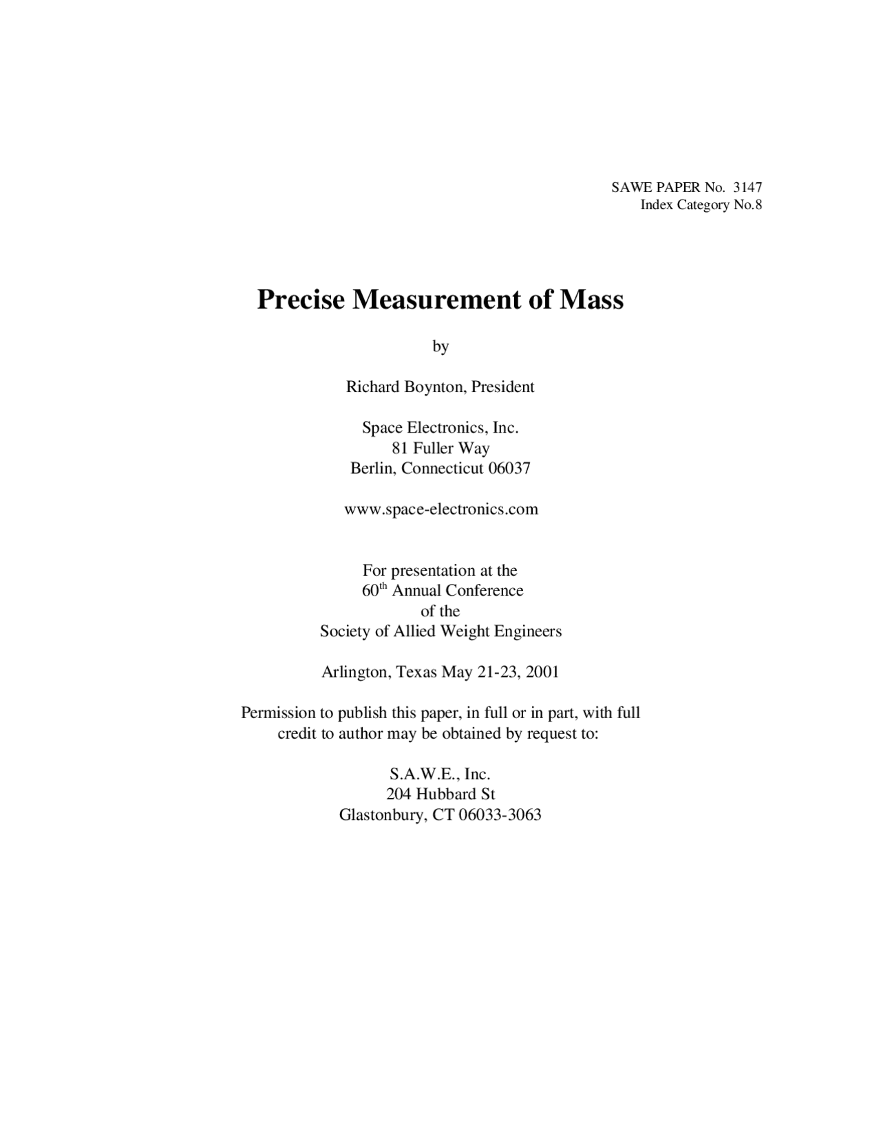 Precise Measurement Of Mass Slides Electronics Docsity