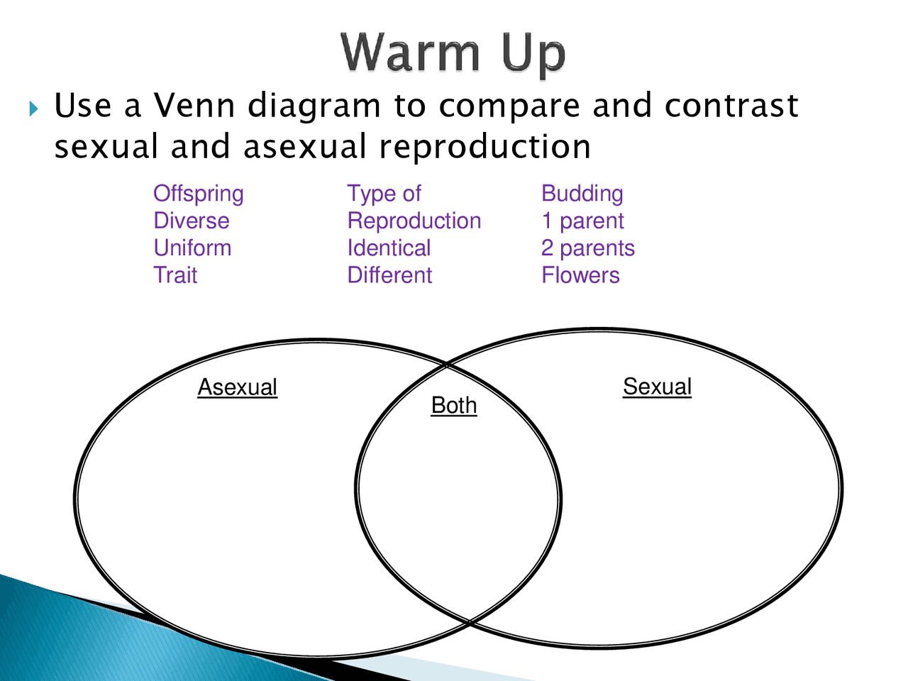 Sexual and asexual reproduction | Slides Genetics | Docsity