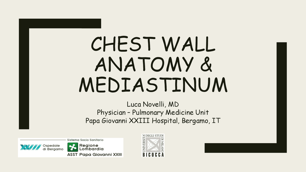 chest wall anatomy & mediastinum - e-Learning | Slides Anatomy | Docsity