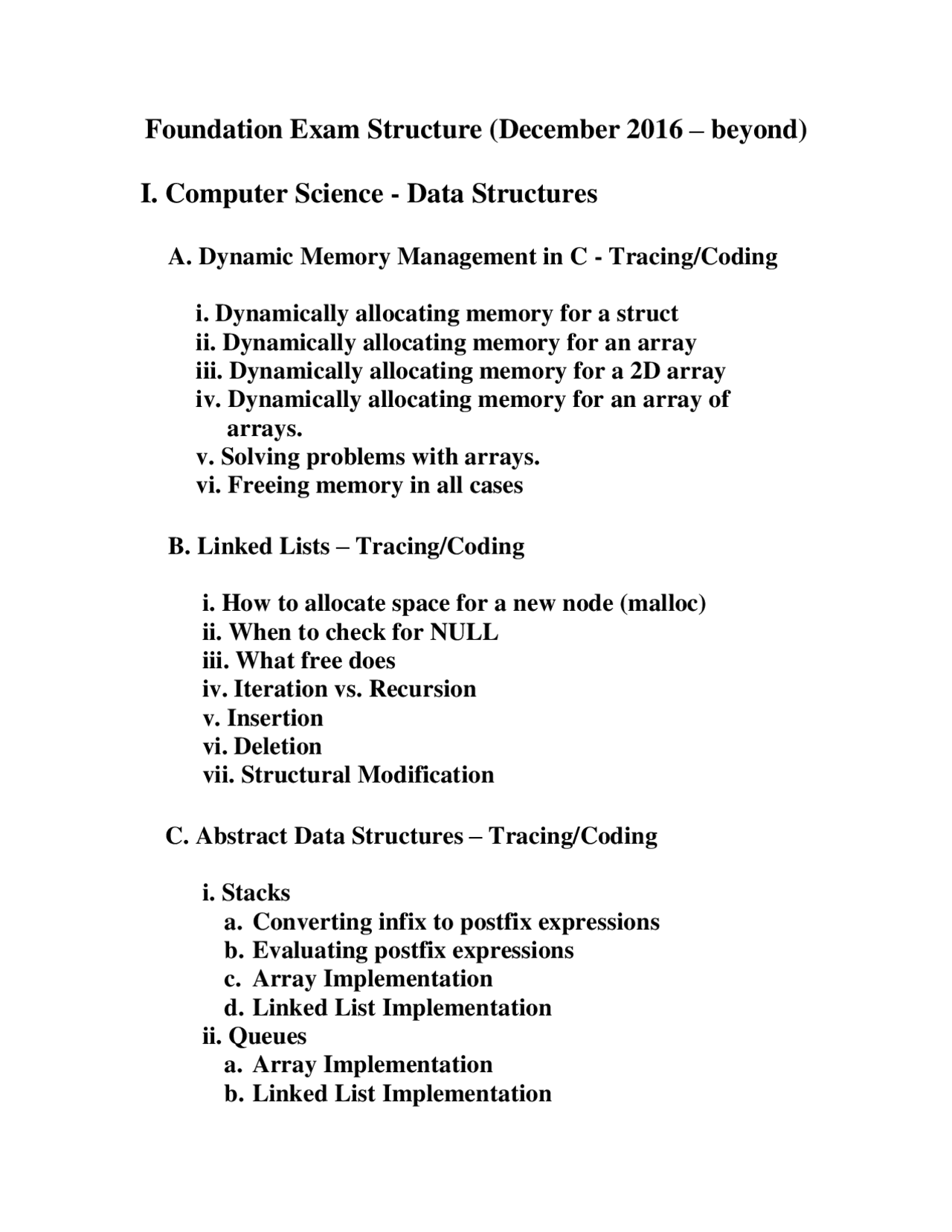 Foundation Exam Review Sheet | Study notes Computer science | Docsity
