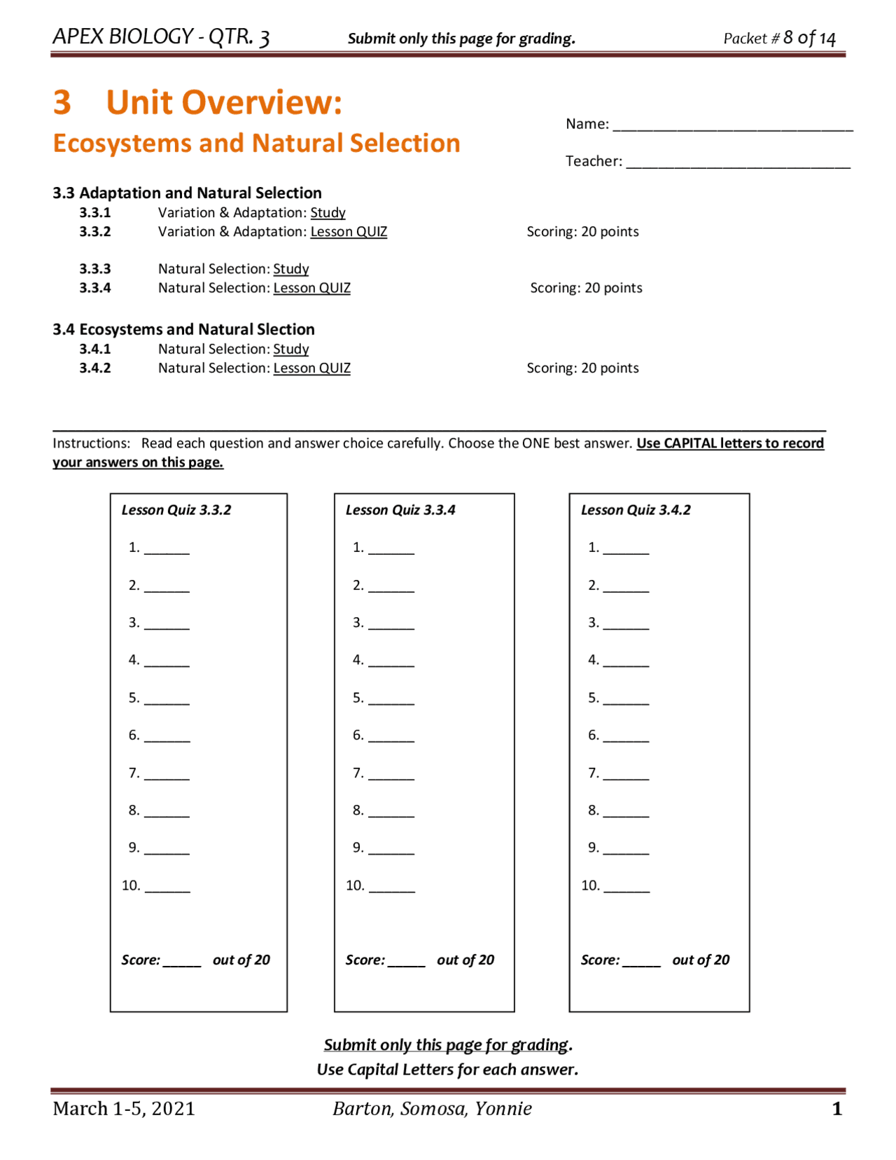 Natural Selection: A High School Biology Study Guide | Summaries ...