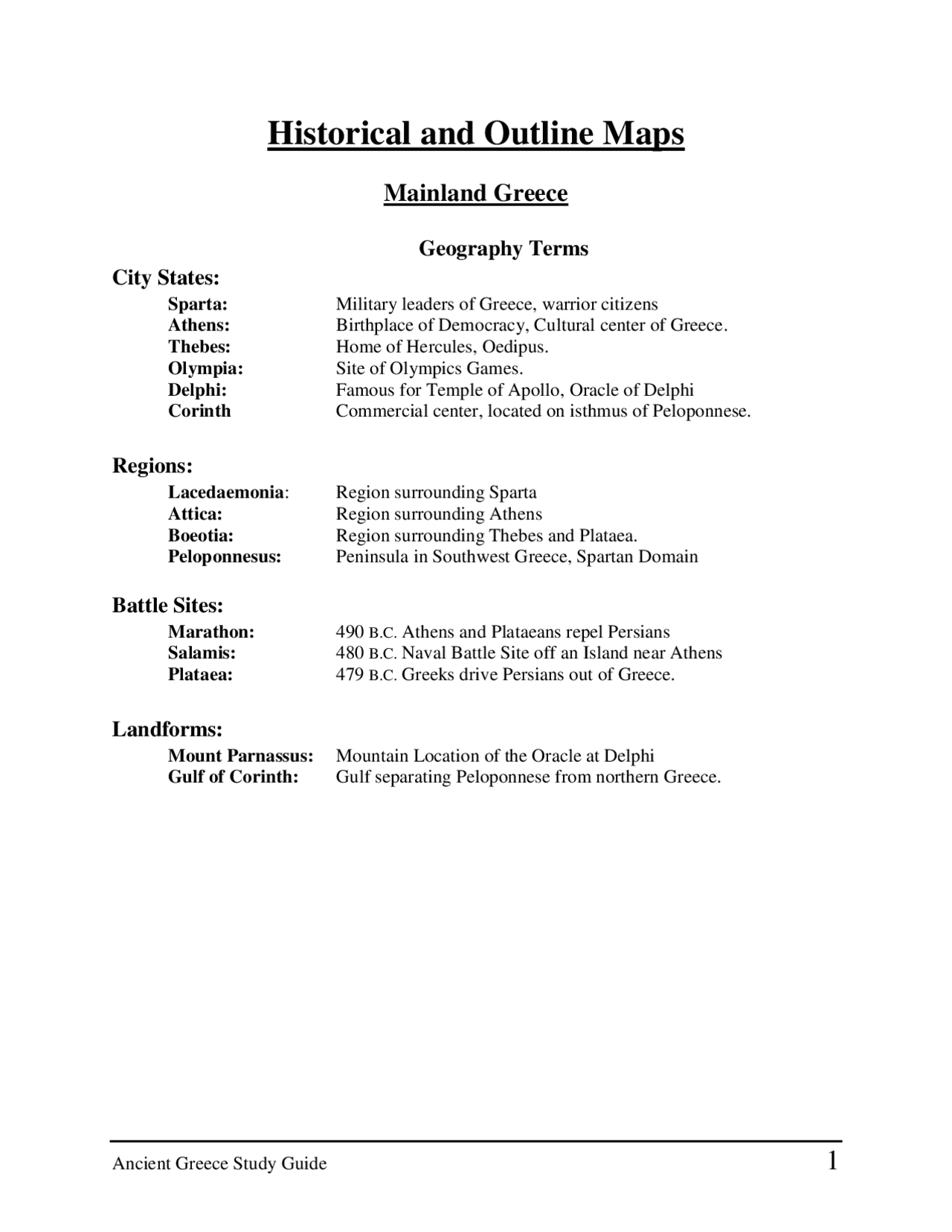 Historical and Outline Maps | Lecture notes History | Docsity