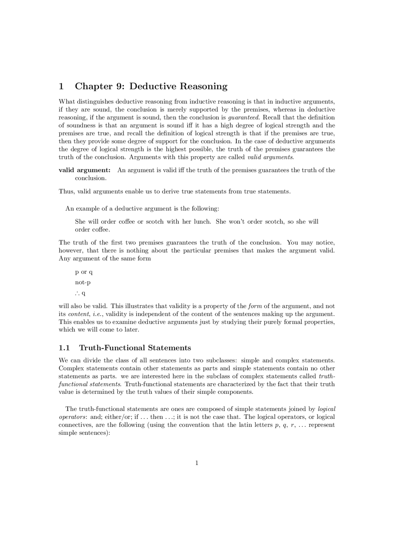 1 Chapter 9 Deductive Reasoning Summaries Reasoning Docsity