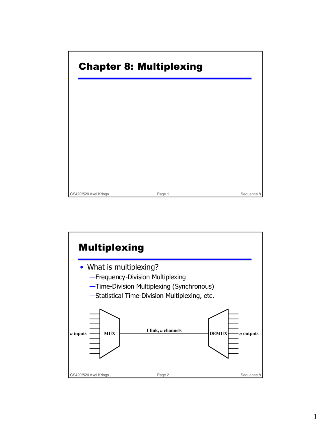 Chapter 8 Multiplexing Slides Voice Docsity