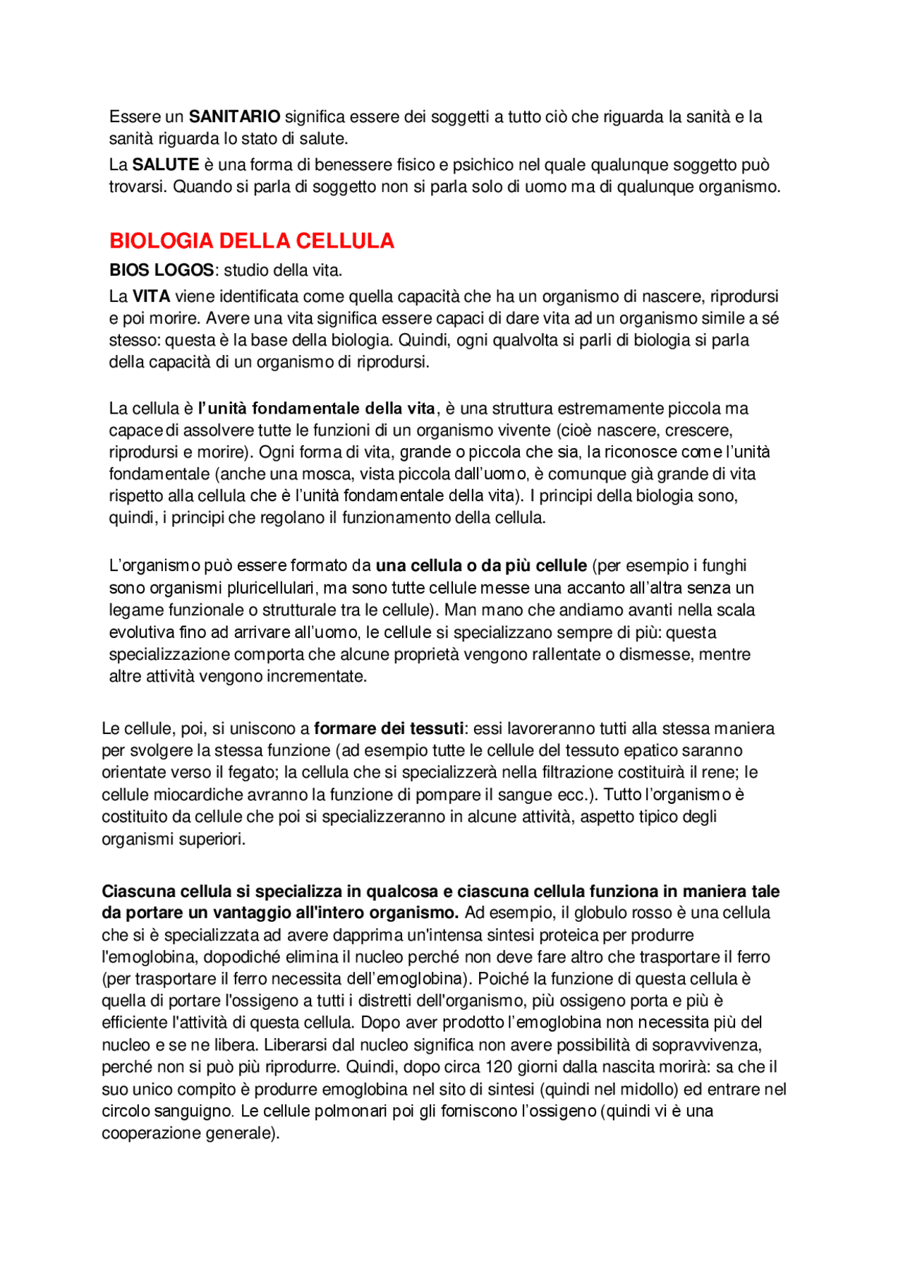 Modulo Di Biologia Applicata Sbobinature Di Biologia Applicata Docsity