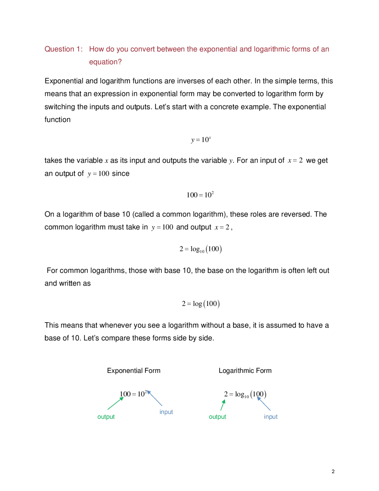 How Do You Convert Between The Exponential And Logarithmic